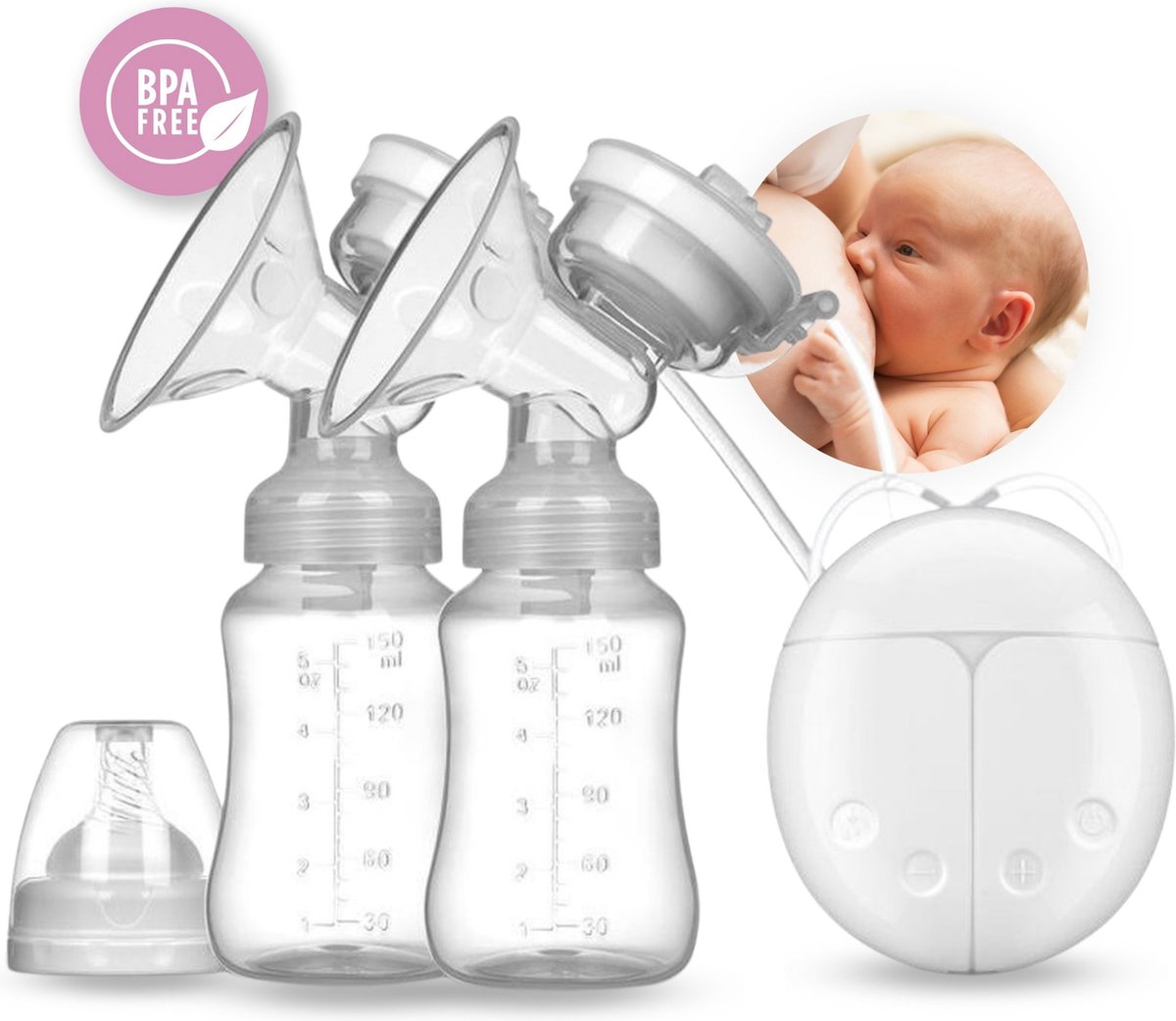 BYER Elektrische Dubbele Borstkolf Kolfapparaat - Luxe Comfort Kolfset ...