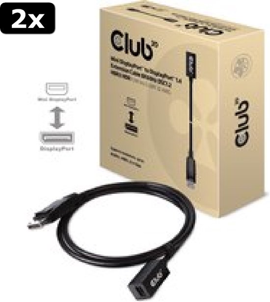 2x club3D DisplayPort / Mini-displayport Adapterkabel DisplayPort ...