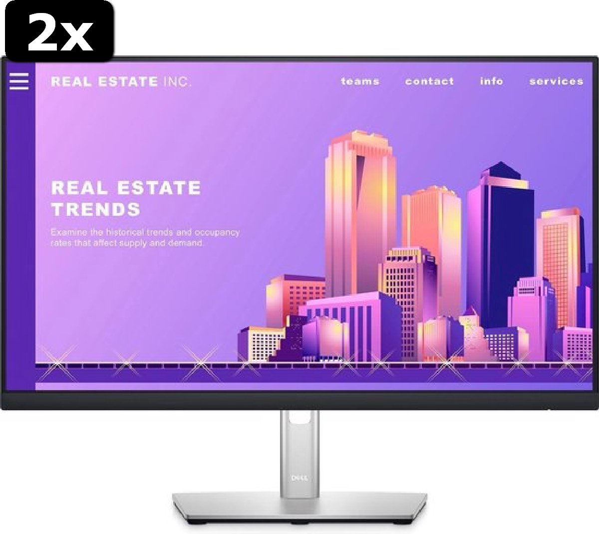 2x Dell P2422HE - USB-C Hub Monitor - 65w - RJ45 - 24 inch | bol