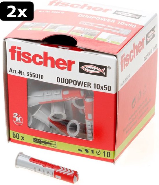 2x Fischer plug Duopower 10x50mm (Prijs per 50 stuks) | bol.com