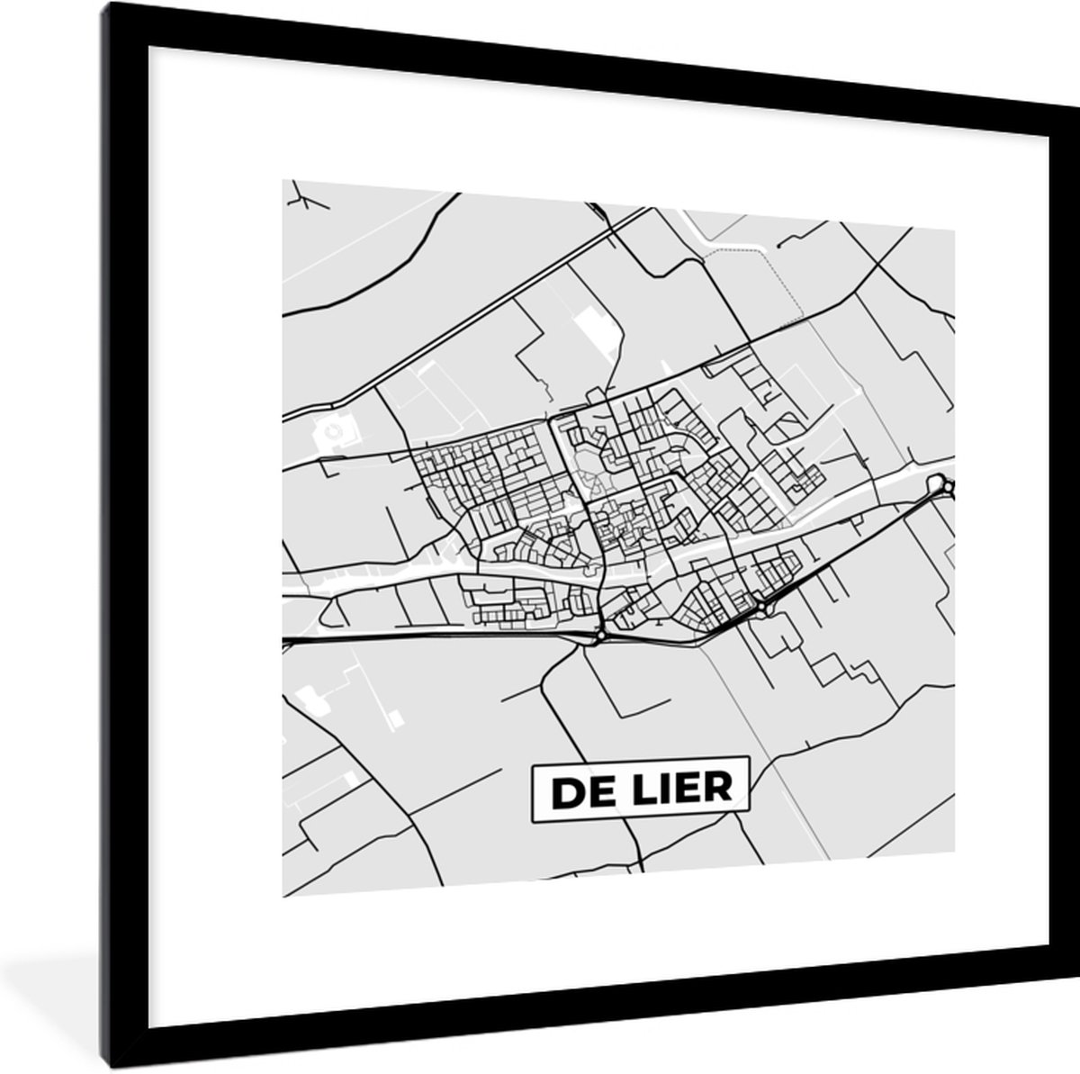 Fotolijst incl. Poster - Plattegrond - De Lier - Kaart - Stadskaart ...