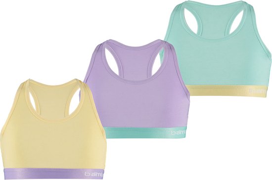 Apollo - Bamboe Topje Meisjes - Multi Pastel - 3-Pak - Maat 122/128 ...