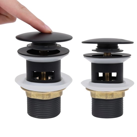 Decoways - Afvoer pop-up met overloop 6,4x6,4x9,1 cm zwart | bol.com