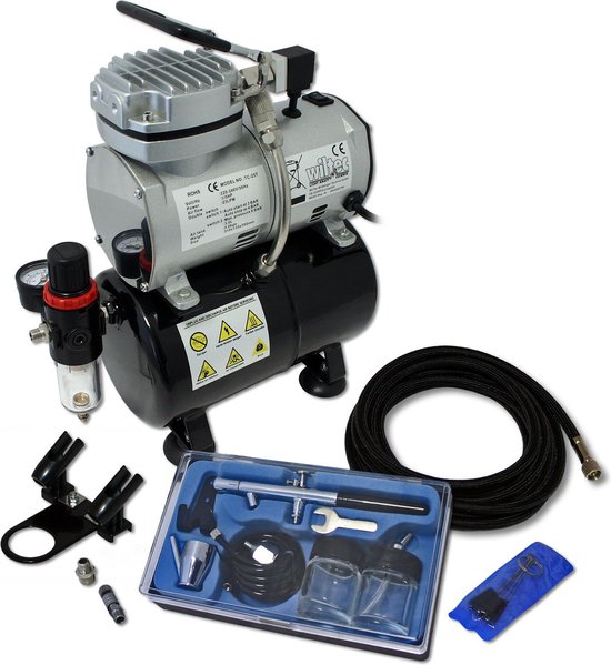 Airbrush-compressorset met 1 pistool AS189 voor beginners | bol.com