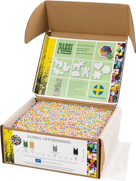 BioBeads van NABBI, pastelkleuren, afm 5x5 cm, medium, 55000 stuk/ 1 ...