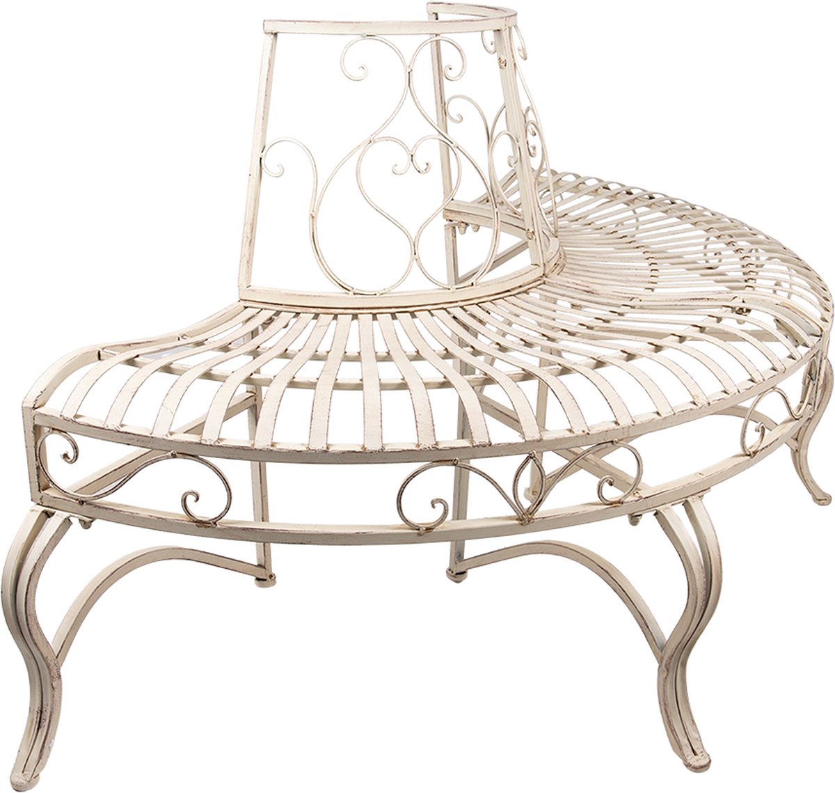 Clayre & Eef Tuinbank 139x49x78 cm Wit Ijzer Bank Buiten Bank Tuin ...