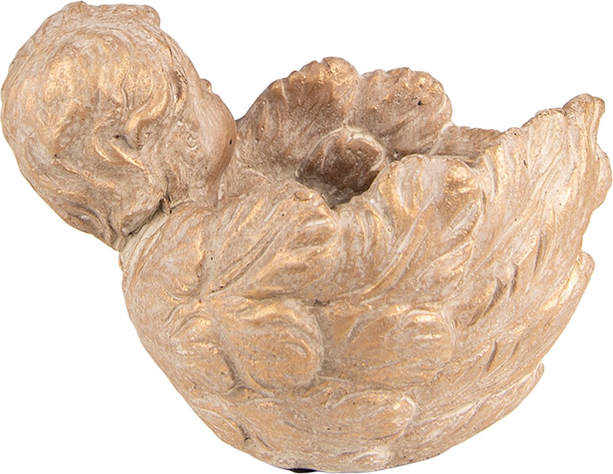 Clayre & Eef Bloempot Engel 16x13x12 cm Bruin Steen Bloempot binnen ...