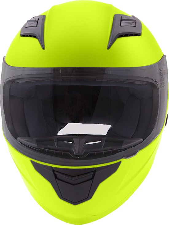 VINZ Cabot Kinderhelm / Motorhelm / Scooterhelm - Fluor Geel | bol.com
