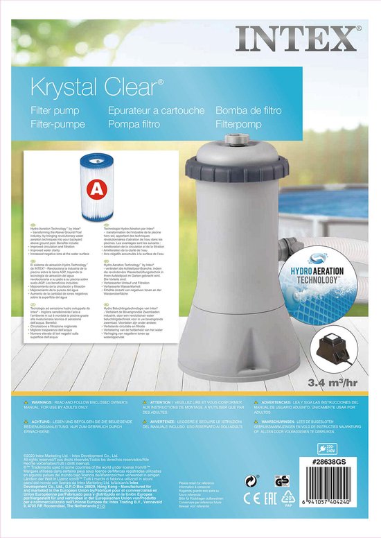 Intex Filter pomp 12V 3407 l/uur | bol.com