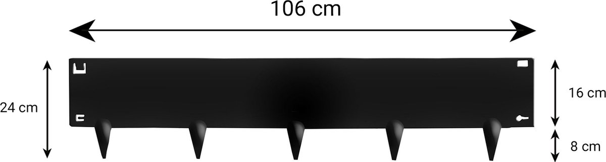 Wovar Borderrand Zwart stalen Kantopsluiting 24 x 106 cm Flexibel | Per ...