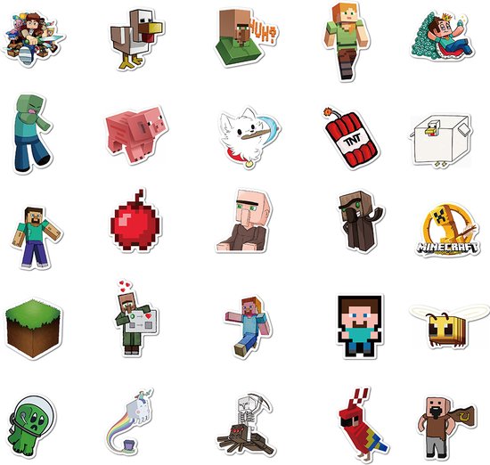 Minecraft Stickers - Stickers Kinderen - set 50 stuks - Laptop Stickers ...