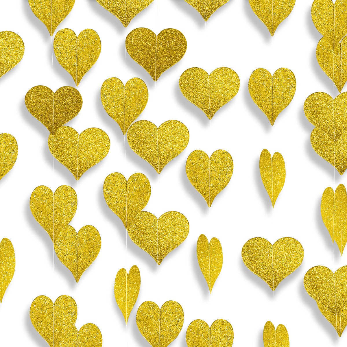 Gouden Hartjes Versiering Hartje Slingers Goud Gender Reveal Versiering ...