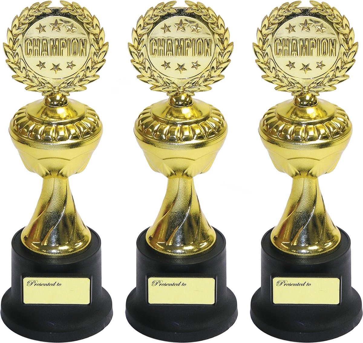 Bellatio Decorations - Multipak van 3x stuks Trofee beker kampioen 13 ...
