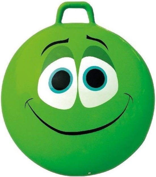 3x stuks groene skippybal smiley voor kinderen 65 cm - buiten speelgoed ...