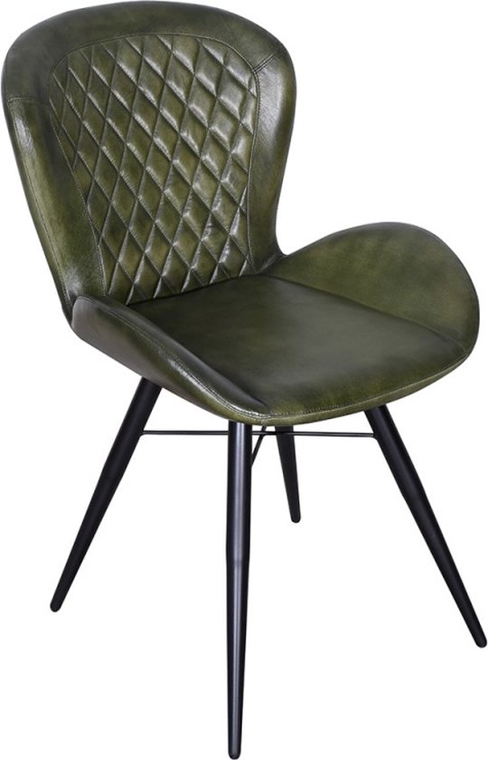 Eetkamerstoel 52*61*86 cm Groen Leder Stoel Eettafelstoel Keukenstoel ...