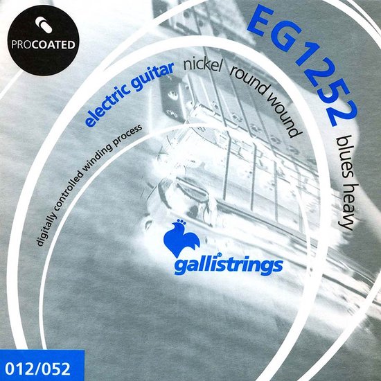 Galli EG-1252 snaren set elektrisch, coated nickel round wound, blues ...