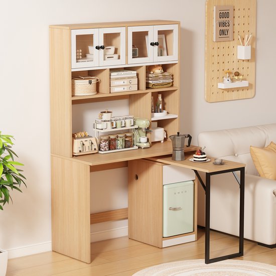 Bureau Met Opbergkast - Computertafel Met Draaibaar Bureau En ...