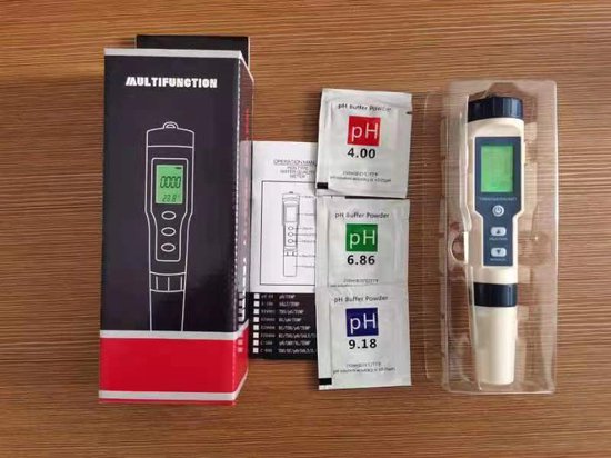 5-in-1 watertester- pH- EC- TDS- zoutgehalte en temperatuur voor ...