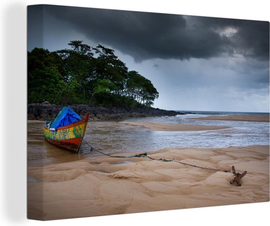 Canvas Schilderij De stranden van Tokeh in het Afrikaanse Freetown - 60x40 cm -... | bol.com