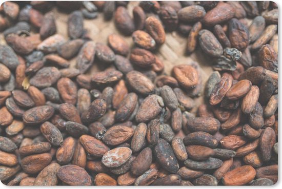 Muismat Cacaoboon - Artistieke foto van de cacaobonen op een tafel ...