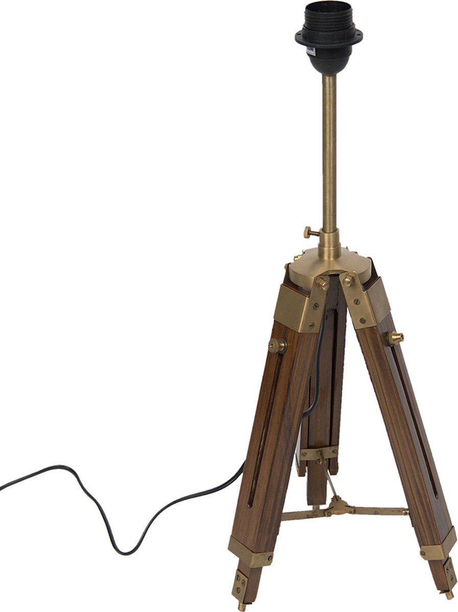 LumiLamp Tafellamp Bruin Hout Driehoek Bureaulamp | bol.com