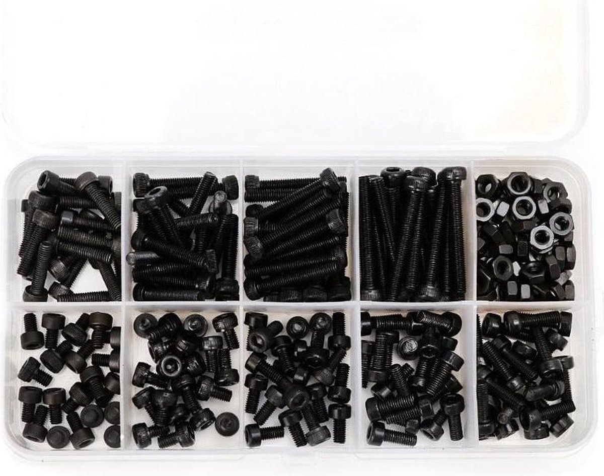 300 stks / set zwart DIN912 m2 m2.5 m3 inbusbout inbus ronde kop ...