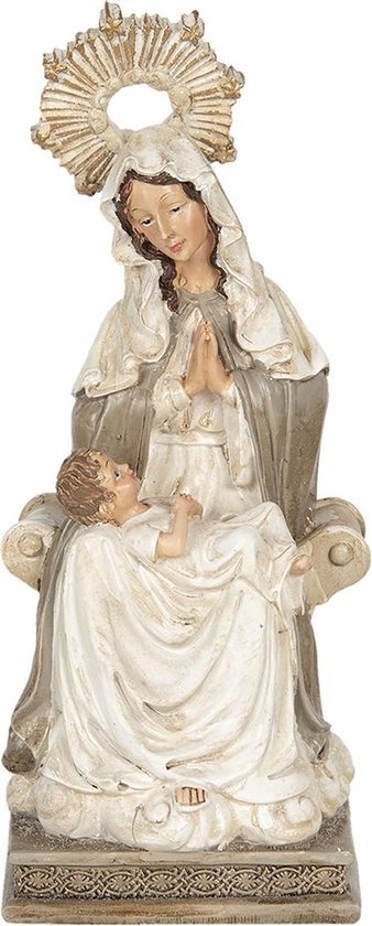 Clayre & Eef Kerstdecoratie Beeld Maria 10*9*24 cm Beige Polyresin ...