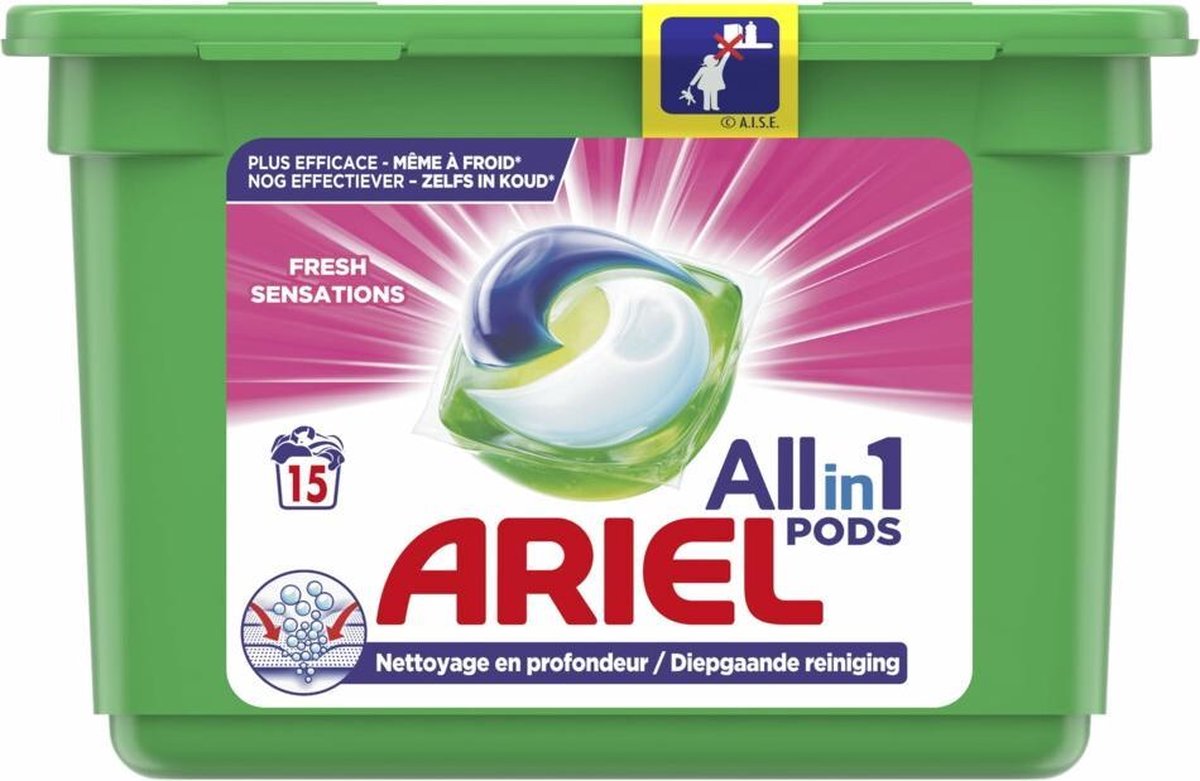 6x Ariel All-in-1 Pods Wasmiddelcapsules Fris Roze 15 stuks | bol.com