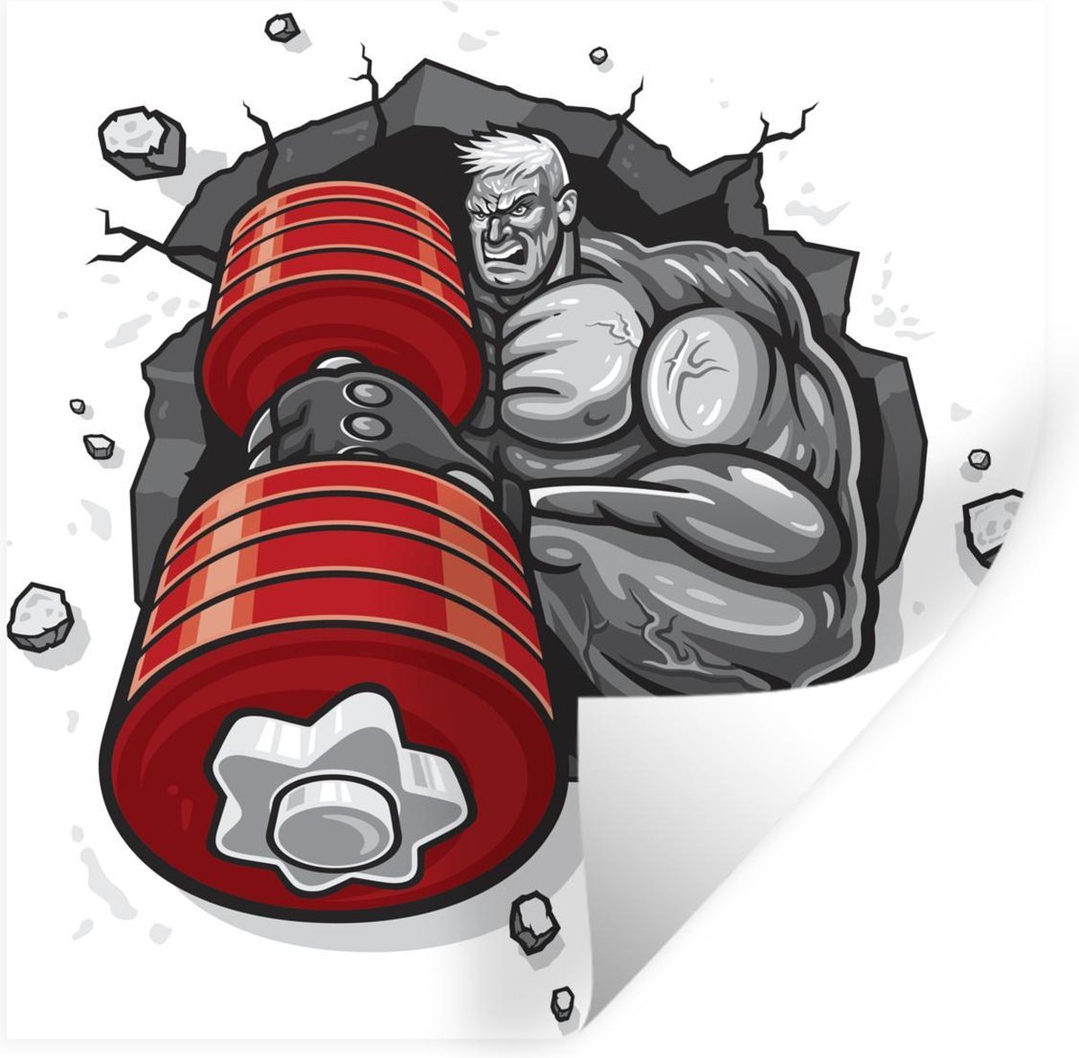 Sticker Muursticker Illustration Musculation - illustration de ...