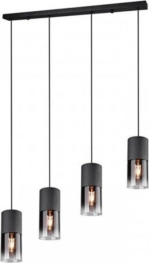 LED Hanglamp - Nitron Roba - E27 Fitting - 4-lichts - Rond - Mat Zwart ...