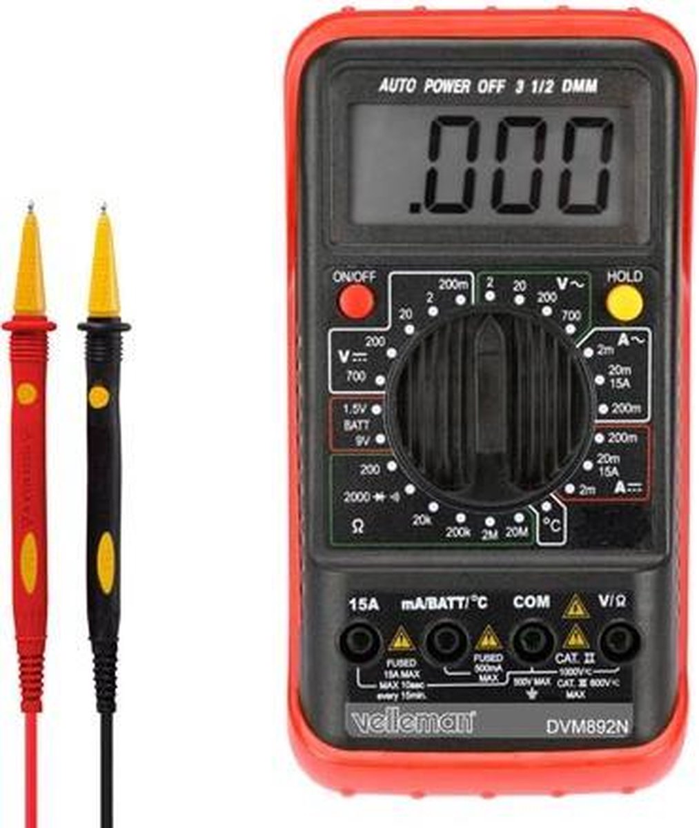 Velleman - Digitale Multimeter - 24 Bereiken / Cat Ii 700 V - Cat Iii ...