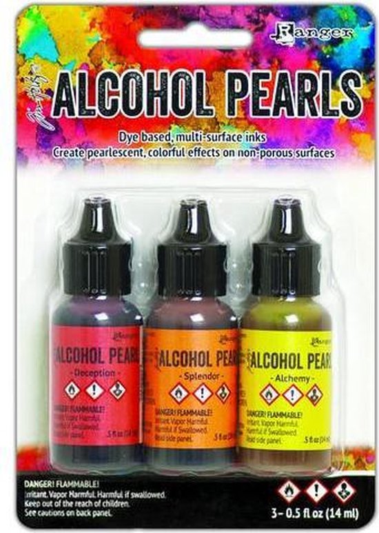 Ranger Alcohol Ink Pearls Kit 1 Deception, Splendor, Alchemy TANK65517 ...