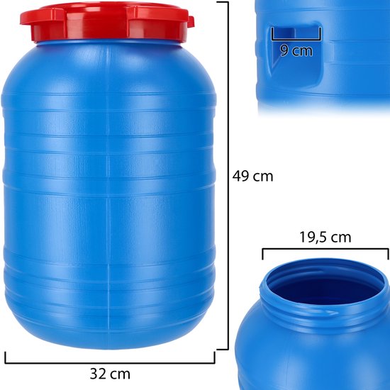 KADAX Plastic vat 30 l, grote watercontainer met deksel ...