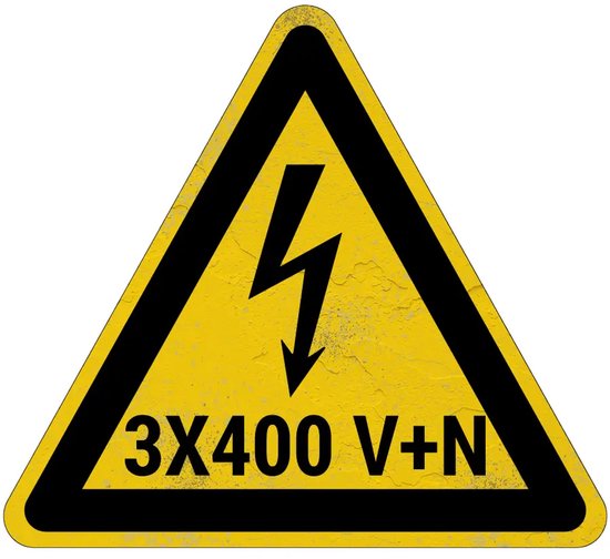 3x400 V+N volt elektrische spanning waarschuwingsbord - Sign Again - 40 ...