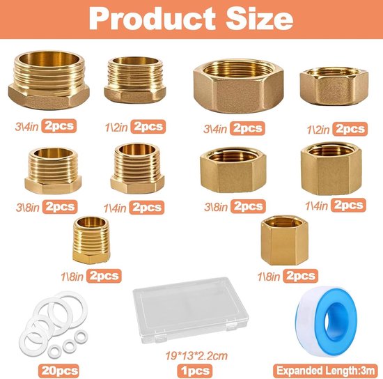 Allecto Plus Waterleiding Blindstoppen Set - 20 stuks, diverse maten (1 ...