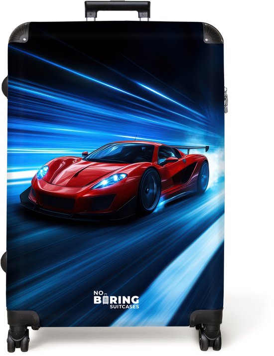 NoBoringSuitcases.com® - Koffer groot - Reiskoffer lichtgewicht - Rode ...