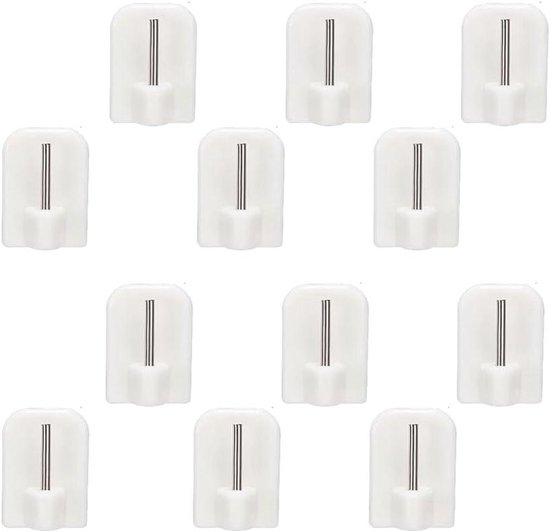 Zelfklevende Haken 12 Stuks - Plastic Haken voor Gordijnroedes - Sterke ...