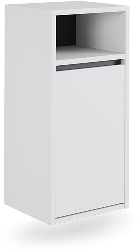 Vicco Viola Badkamerkast – 38 x 80 cm met wasmand Wit/Grijs | bol