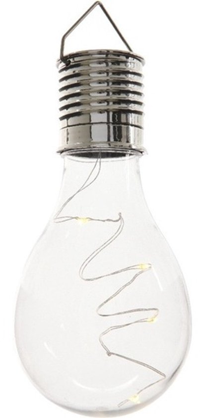 Lumineo solar hanglamp bol/peertje - transparant - kunststof - 14 cm ...