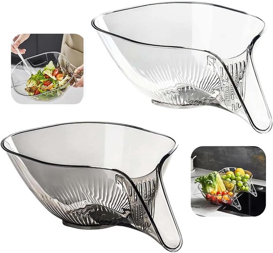 2 Pcs Drainer Funnel - Multifunctional Drainer Tray en Drain Basket ...