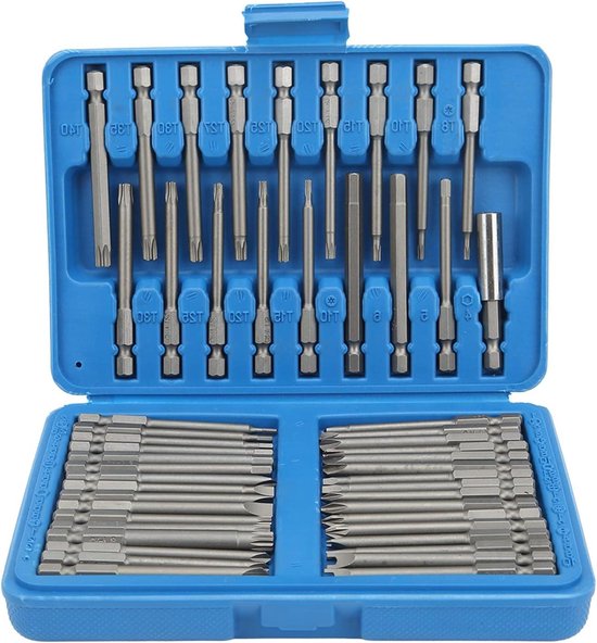 Allecto Plus - Bitset met 50 Schroevendraaier Boorbits Extra Lang ...