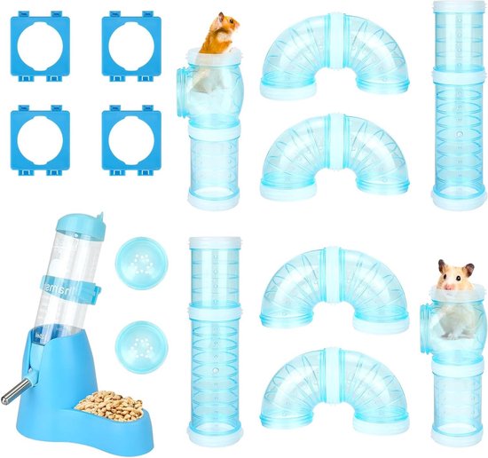 Hamster Pipes - Tunnel set met waterfles - Voor hamster, muis & gerbil ...