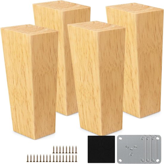 Wood Furniture Legs 12cm Conical Table Legs for Cabinet Sofa Chair Bed ...