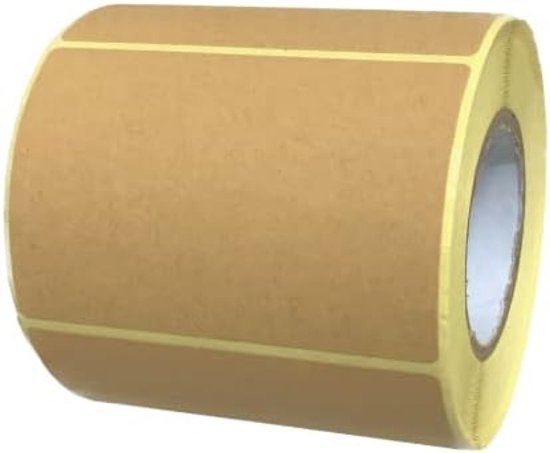 PolkaHome 300 Stuks Zelfklevende Kraft Etiketten - 75 x 50mm - Bruin ...