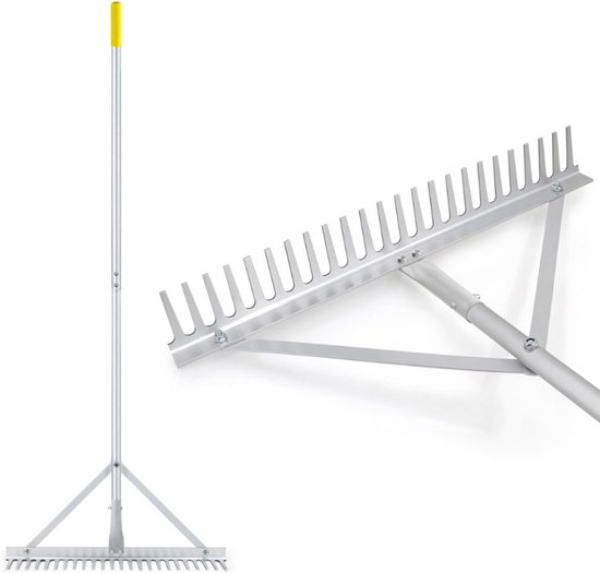 Landschaps Hark 24 Tanden – Aluminium Tuinhark Met 173 cm Steel – Grind ...