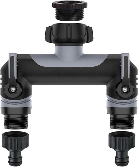 Goodivery® - Waterverdeler - Kraan Splitter - Tuinslang Splitter - 15x15x10 - zwart | bol