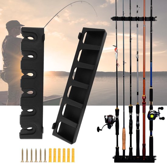 1 Pair Fishing Rod Holder - Wall Mounted - Family Fishing Rod Storage ...