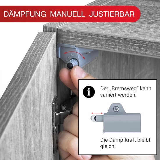 Loumaxx Softclose Deur Dempers Set van 8 - Kastdeur Dempers Grijs | bol