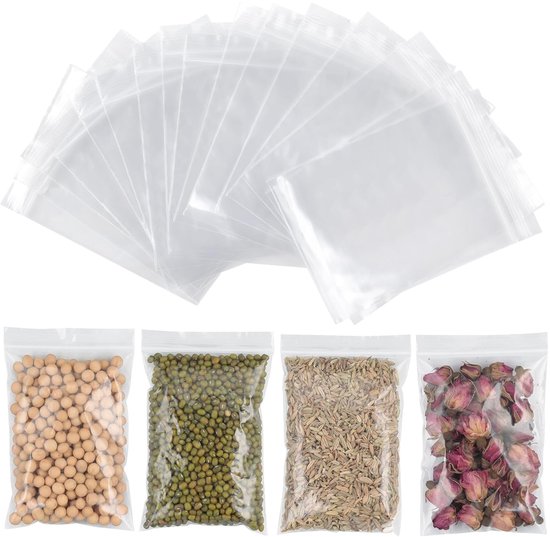Verzegelbare plastic zakjes - herbruikbaar - 100 stuks - transparant ...