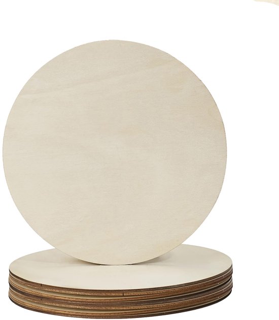 Lege houten schijven - set van 10 - natuurlijk hout - 20 cm | bol
